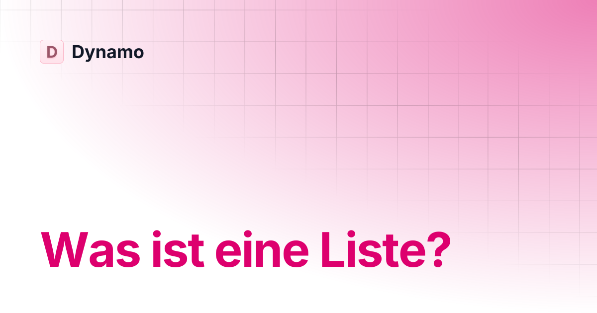Was ist eine Liste? | Deutsch | Dynamo