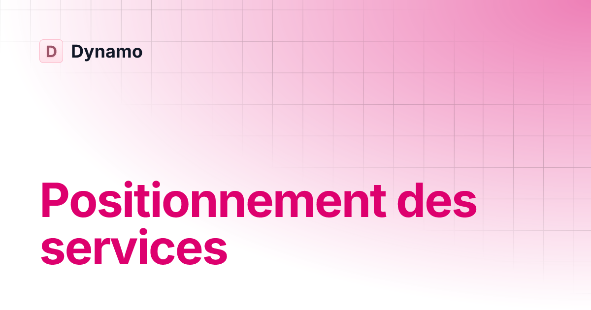 Positionnement des services | Dynamo