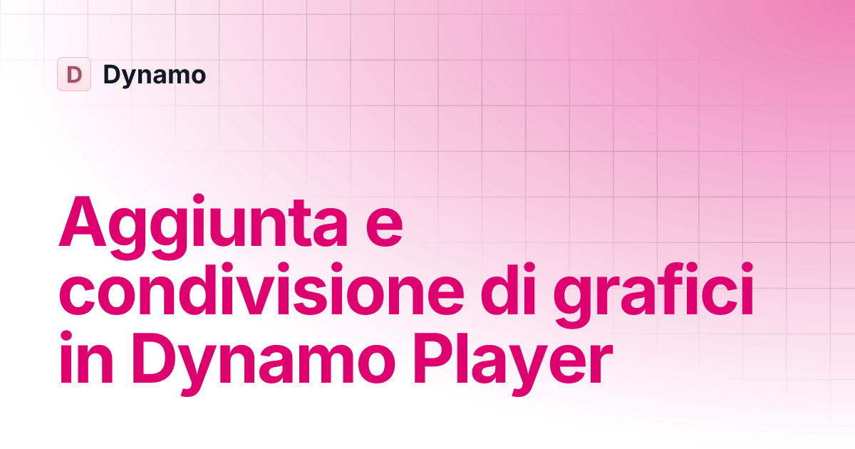 Aggiunta e condivisione di grafici in Dynamo Player | Italiano | Dynamo