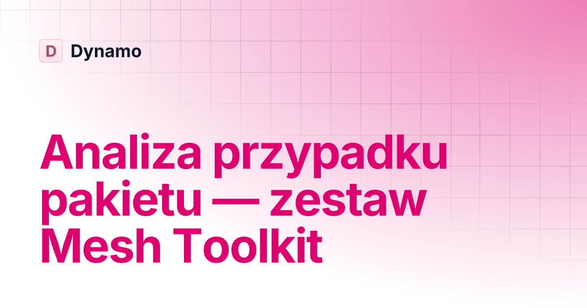 Analiza przypadku pakietu — zestaw Mesh Toolkit | Polski | Dynamo
