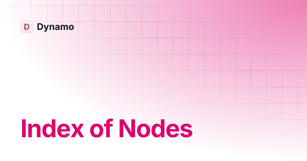 Index of Nodes | Dynamo