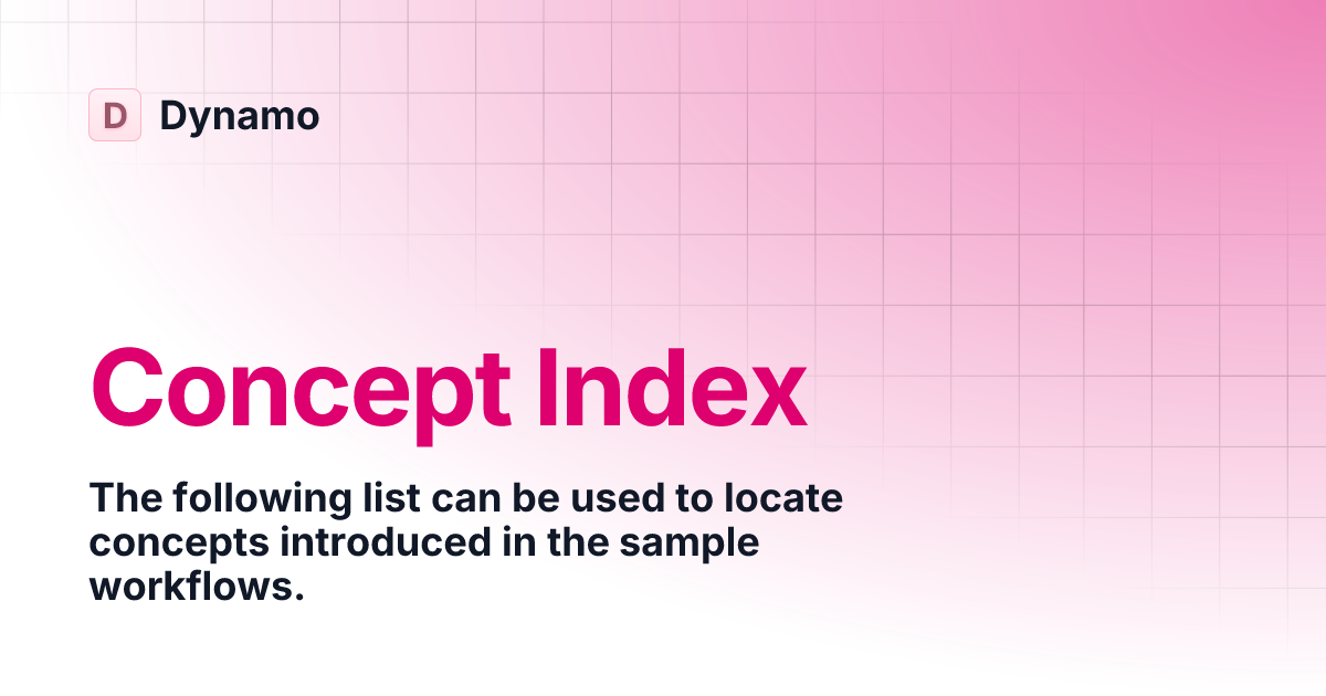 Concept Index | Dynamo