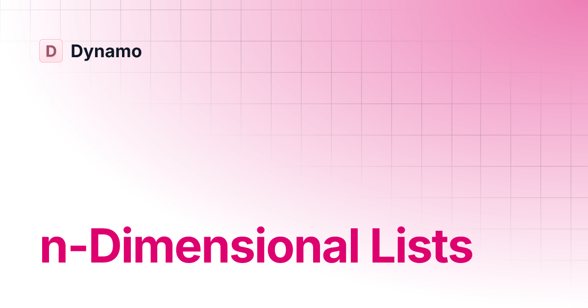 n-Dimensional Lists | Dynamo